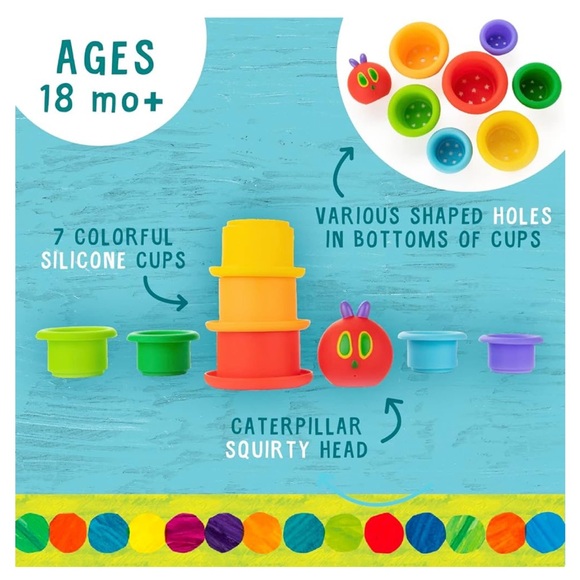 Toys | World Of Eric Carle The Very Hungry Caterpillar Bath Silicone Stacking Cup Set | Poshmark
